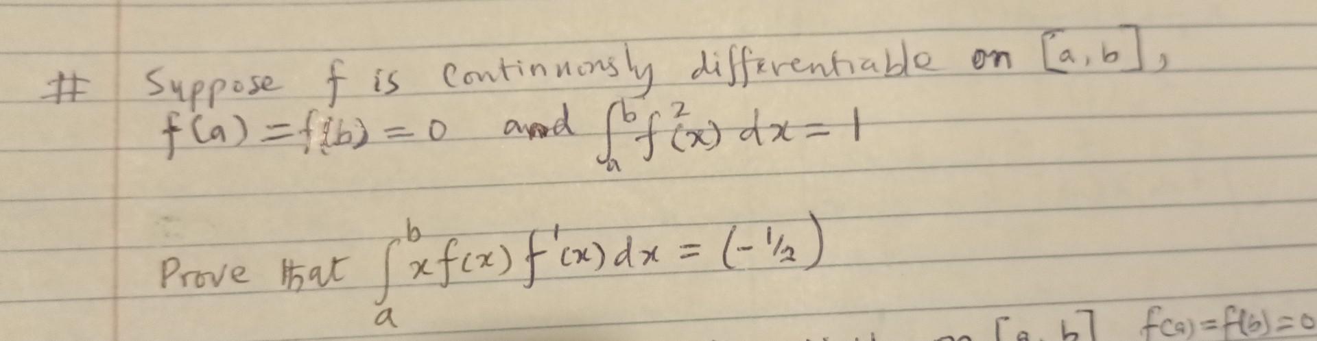 Solved It Suppose f is continuonsly differentiable on [a,b], | Chegg.com