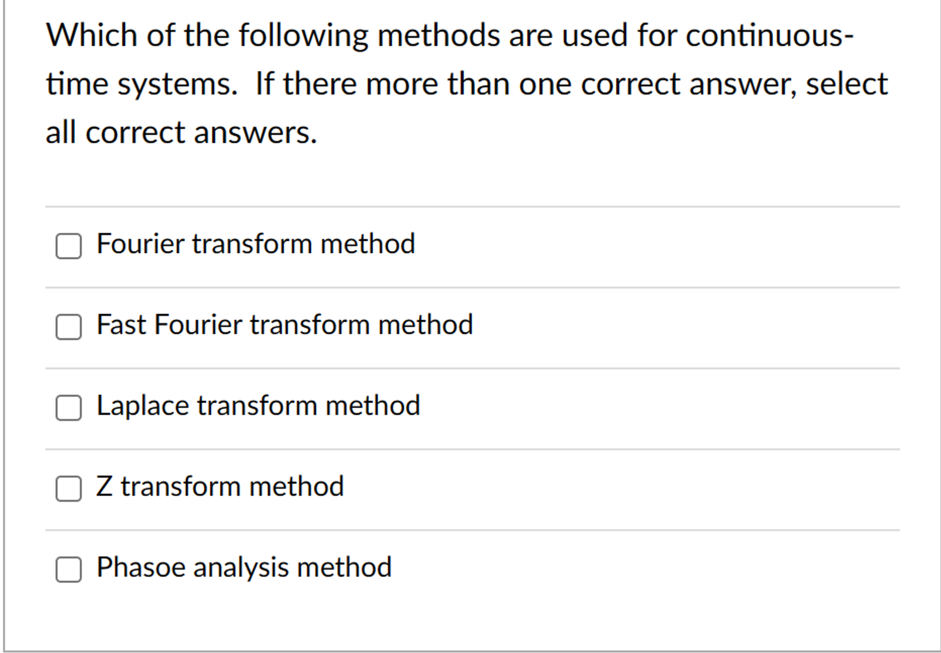 Solved Which of the following methods are used for | Chegg.com
