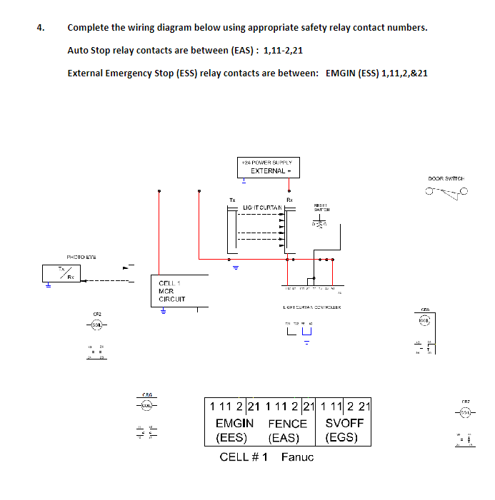 Solved Complete the wiring diagram below using appropriate | Chegg.com