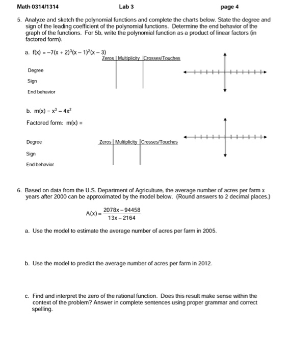 Solved Math 0314/1314 Lab 3 page 3 4. For the function f(x) | Chegg.com