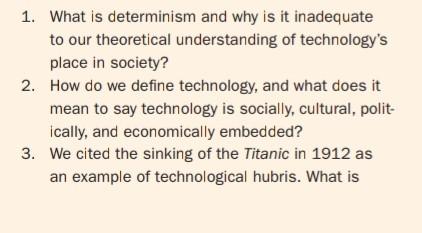 1. What is determinism and why is it inadequate to | Chegg.com