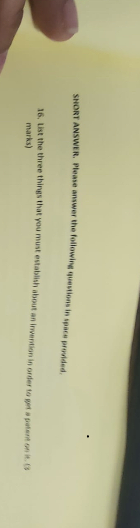 Solved SHORT ANSWER. Please answer the following questions | Chegg.com