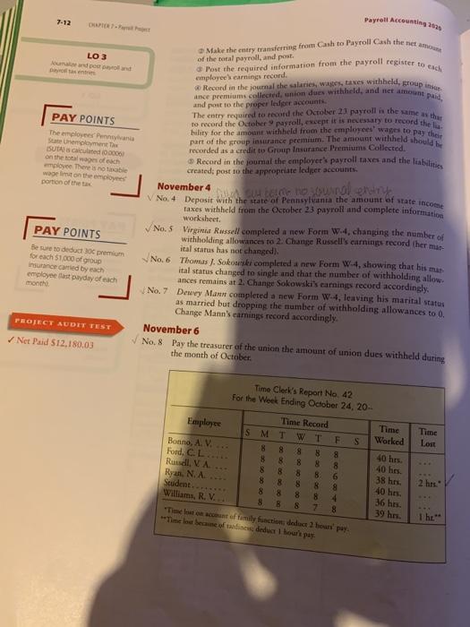 7-6 CHAPTER 7. Paytoll Project Payroll Accounting | Chegg.com