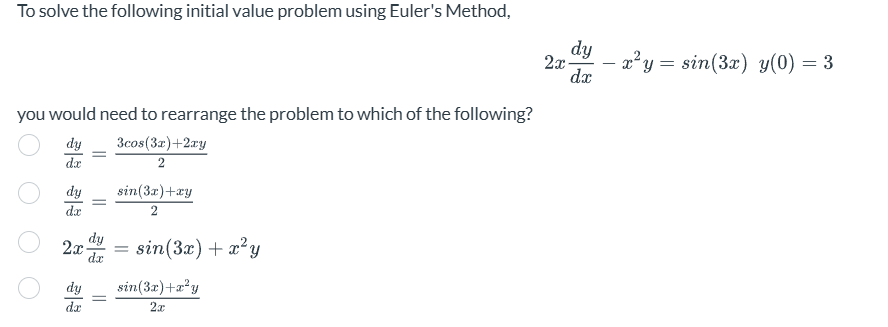 Solved To ﻿solve the following initial value problem using | Chegg.com