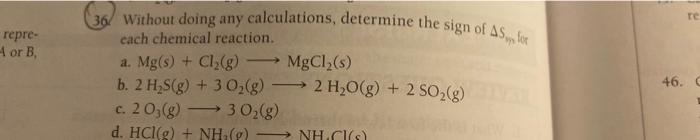 Solved Without doing any calculations, determine the sign of | Chegg.com