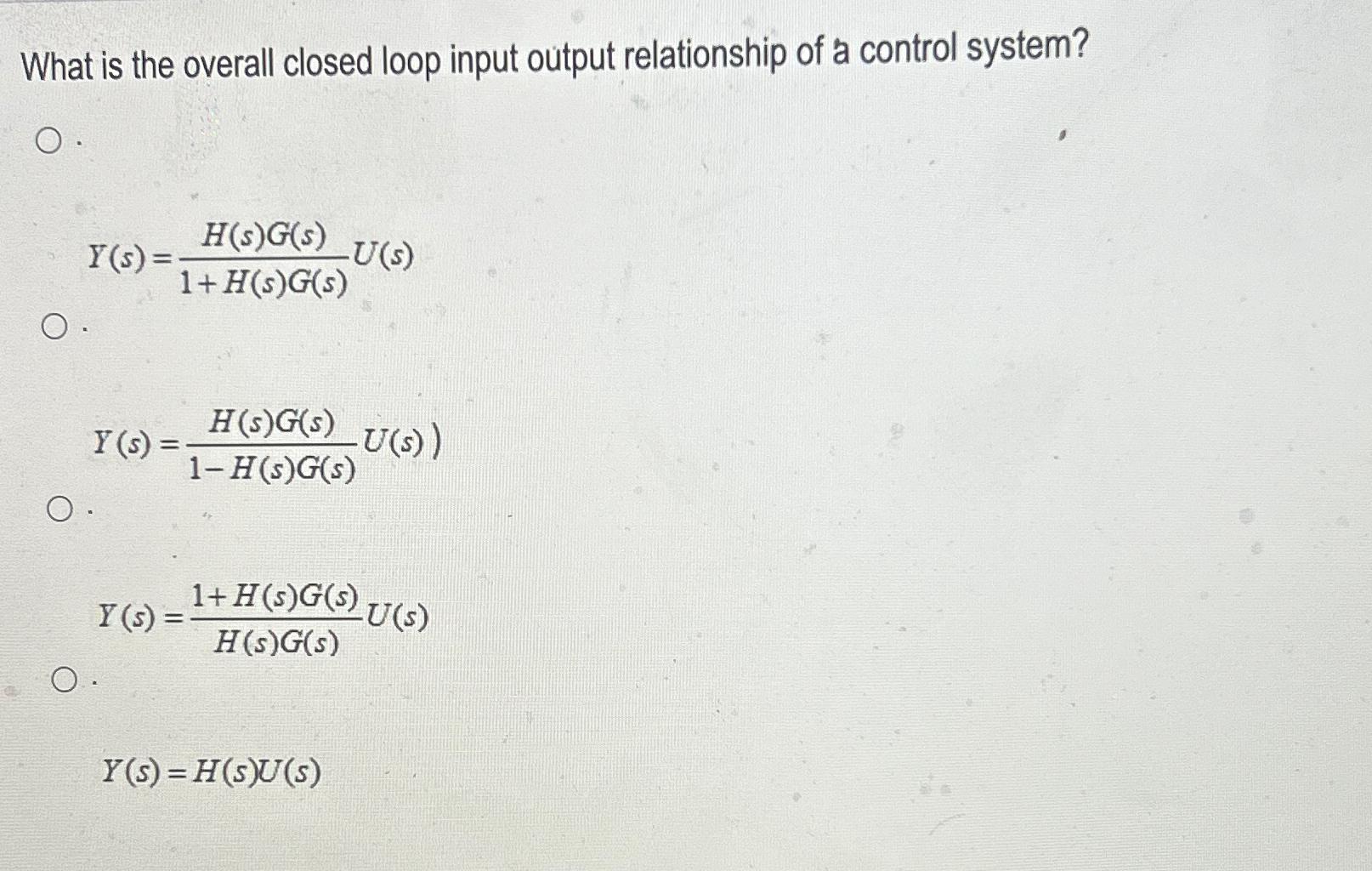 Solved What is the overall closed loop input output | Chegg.com