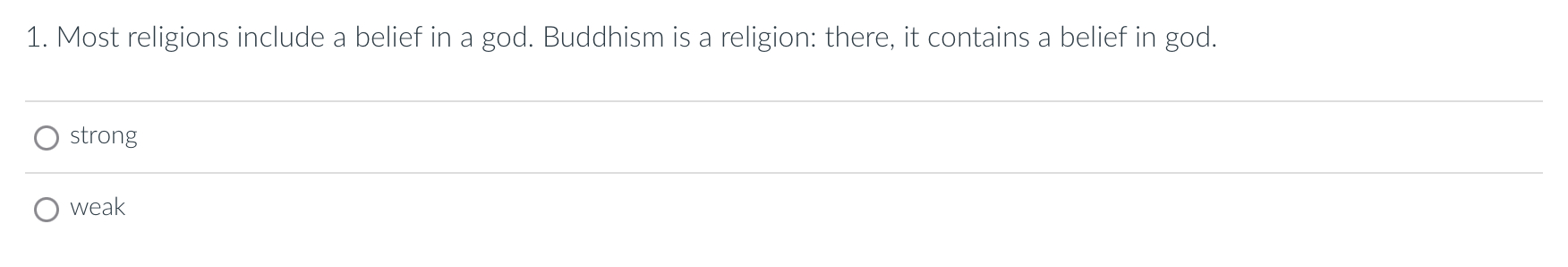 Solved Most religions include a belief in a god. Buddhism is | Chegg.com
