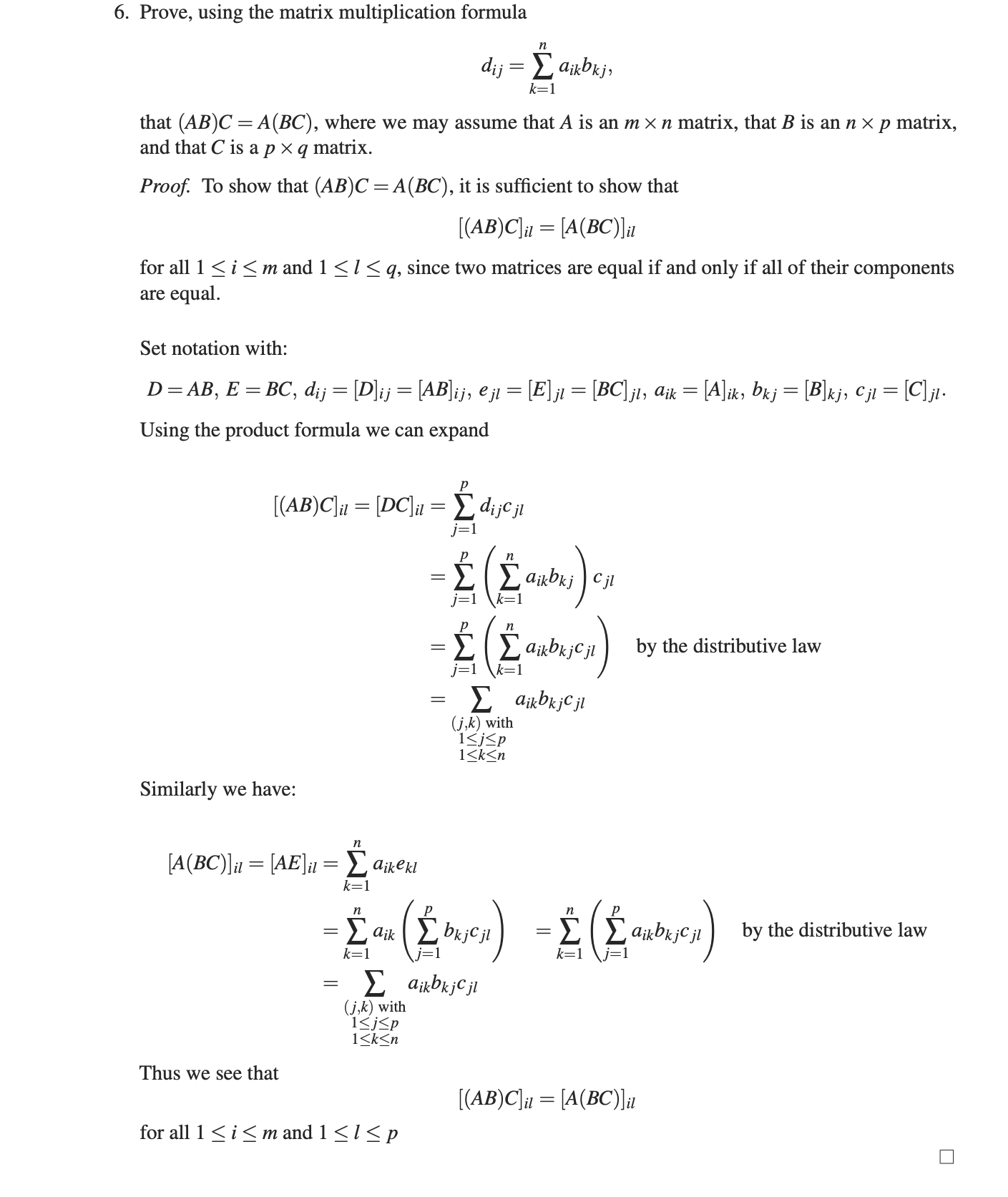 Solved Prove, using the matrix multiplication | Chegg.com