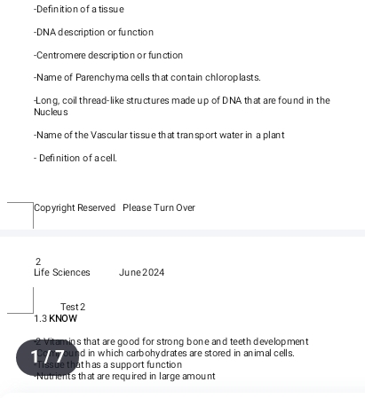 Solved -Definition of a tissue-DNA description or | Chegg.com