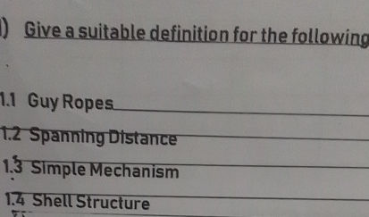 Solved Give a suitable definition for the following 1.1 ﻿Guy | Chegg.com