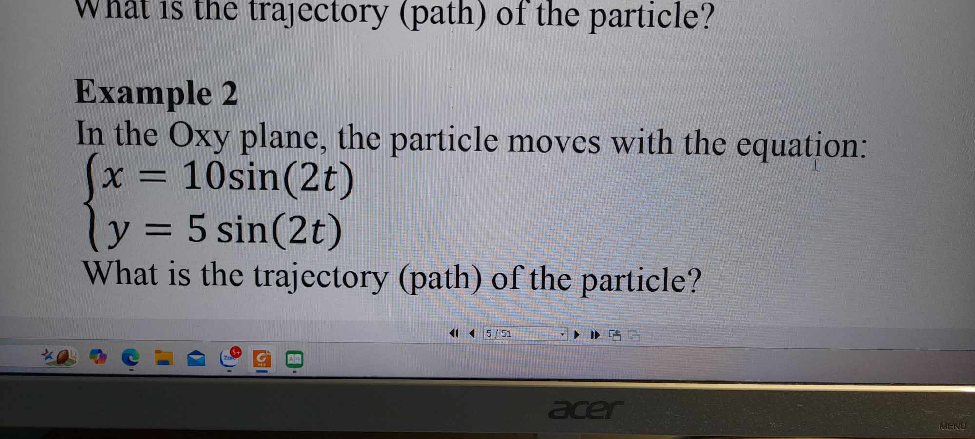 Solved w nat is the trajectory (path) ﻿of the particle? | Chegg.com