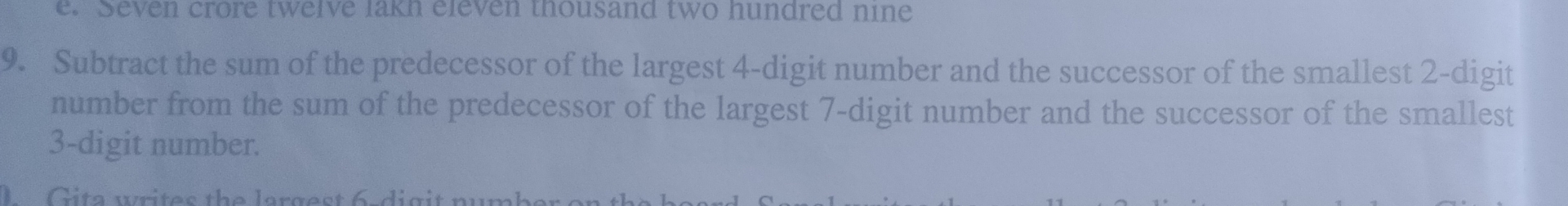 Solved Subtract the sum of the predecessor of the largest | Chegg.com