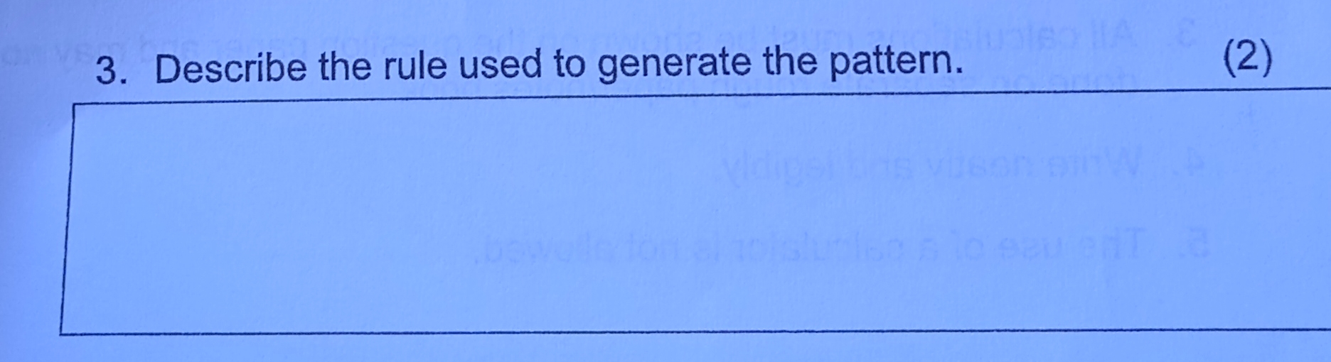 Solved Describe the rule used to generate the pattern. | Chegg.com