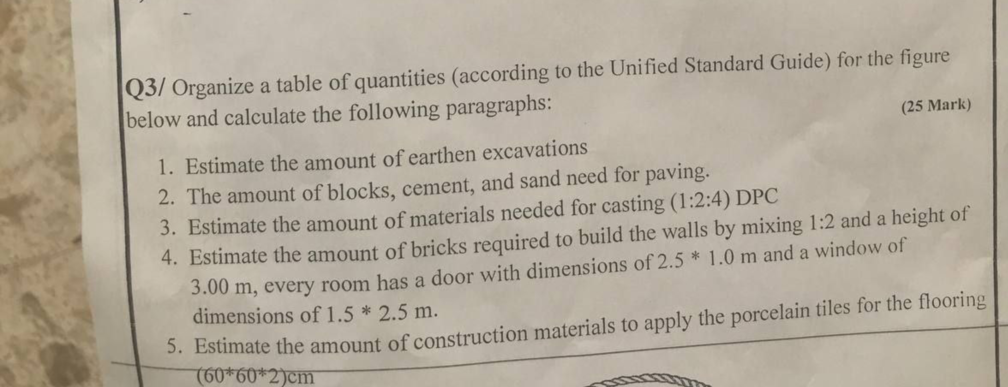 Solved Q3/ ﻿Organize a table of quantities (according to the | Chegg.com