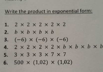 Solved Write the product in exponential form: | Chegg.com
