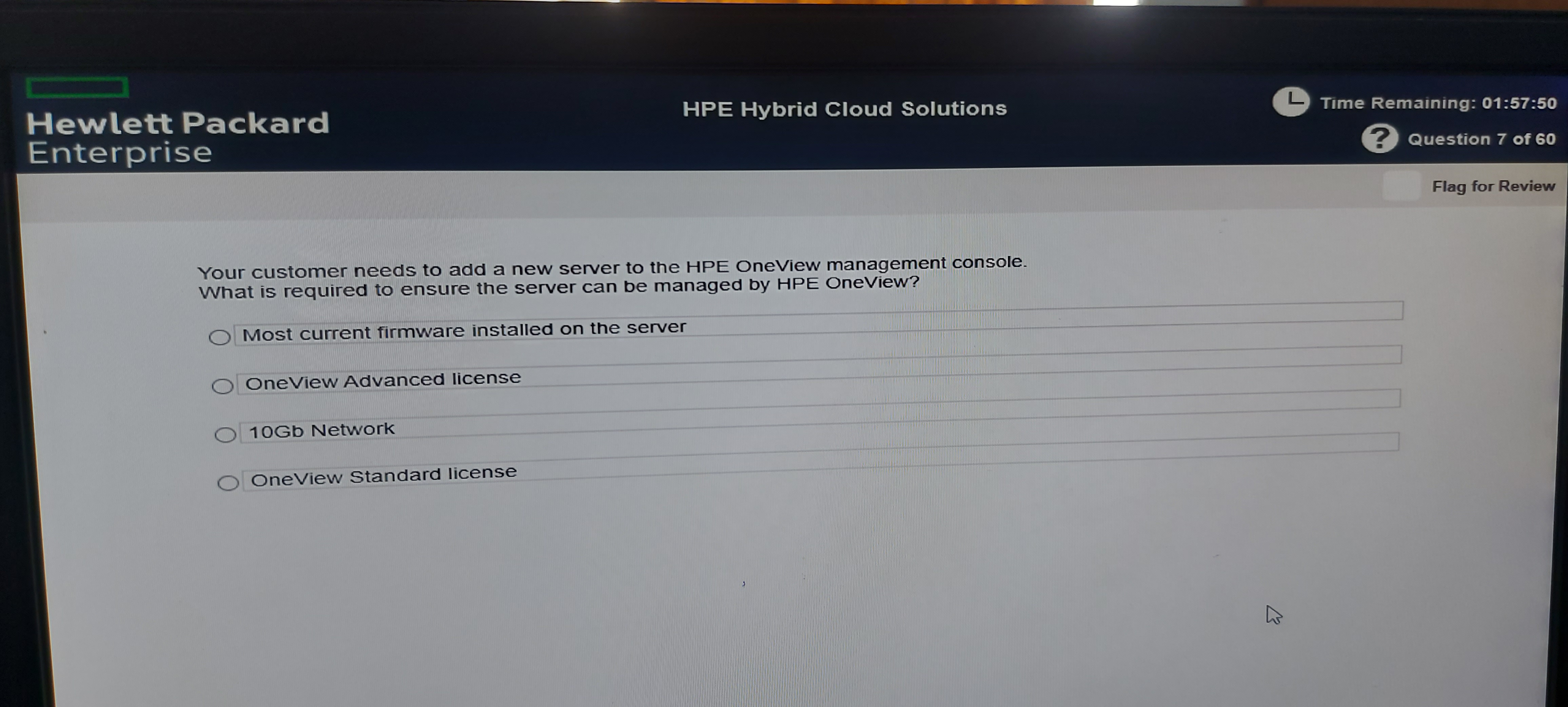 Solved Your customer needs to add a new server to the HPE | Chegg.com