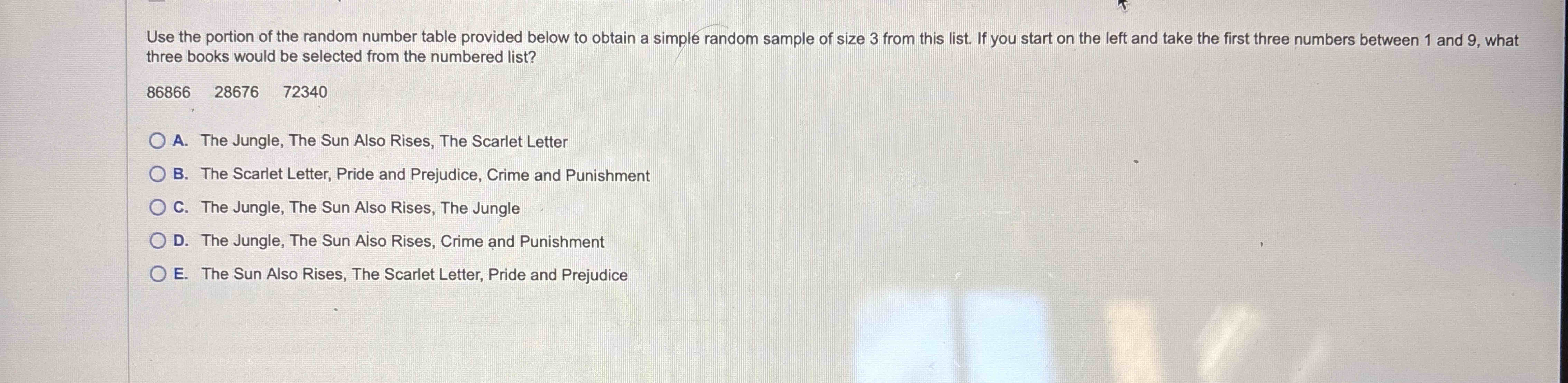 Solved three books would be selected from the numbered list? | Chegg.com