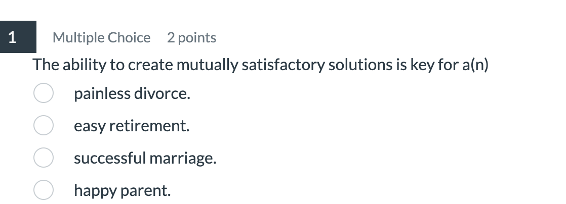 Solved 1 ﻿Multiple Choice 2 ﻿points The ability to create | Chegg.com