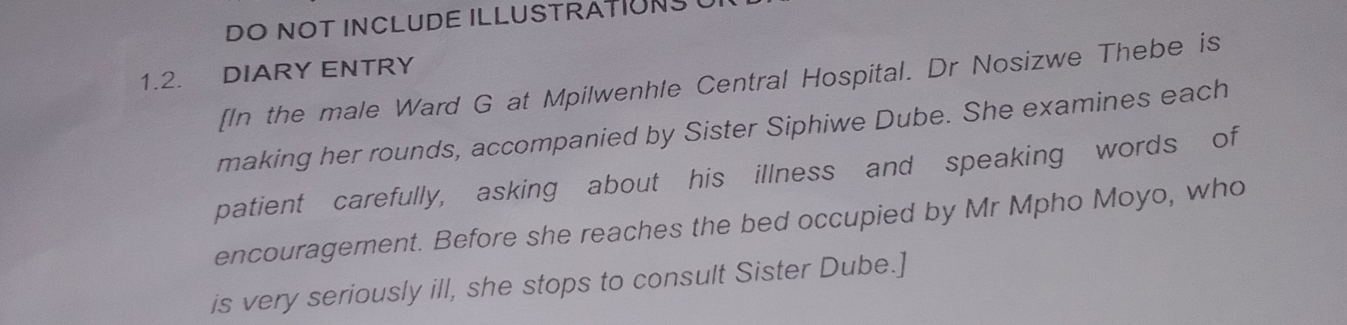 Solved DO NOT INCLUDE ILLUSTRATIONS 1.2. ﻿DIARY ENTRY IIn | Chegg.com