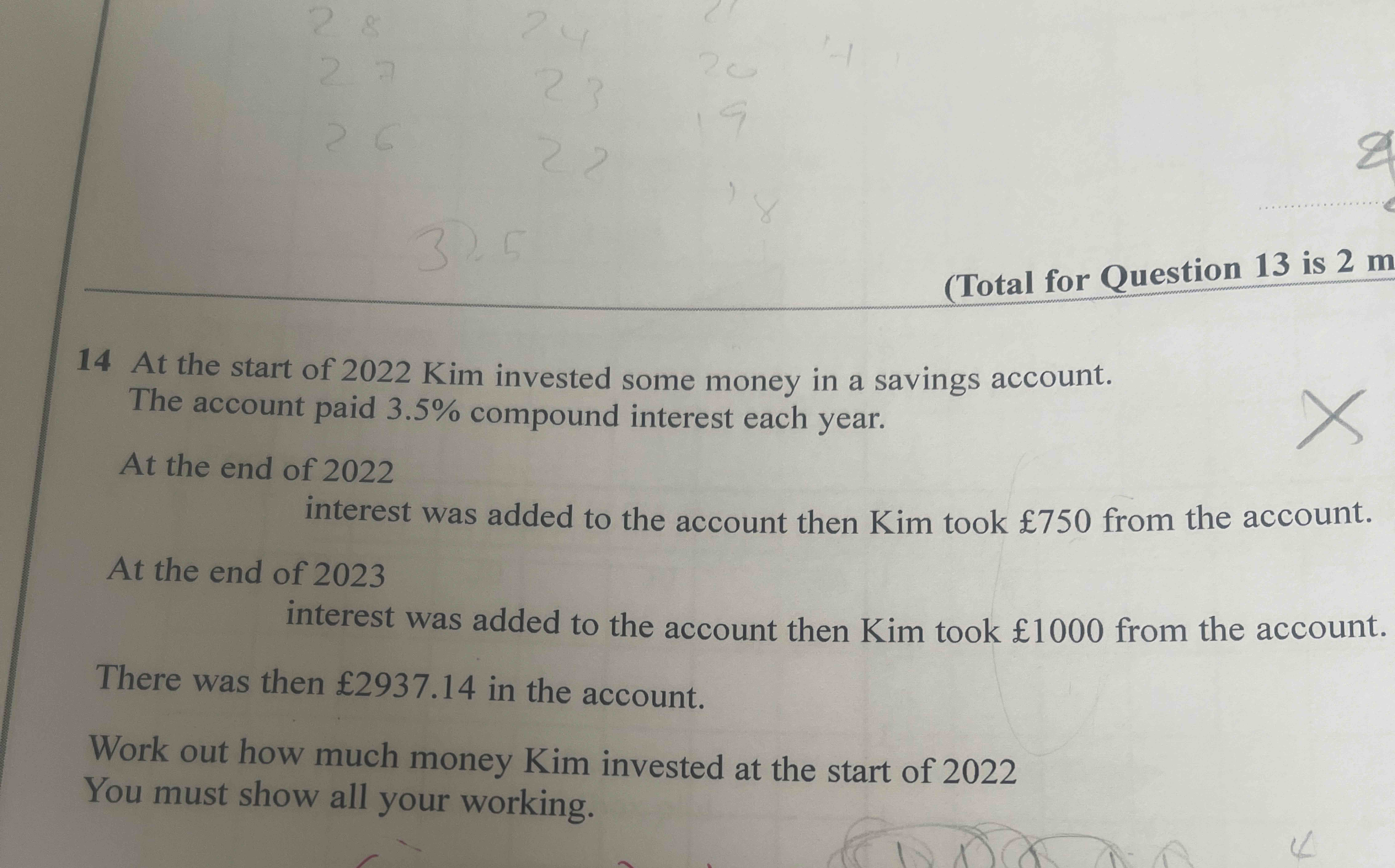 Solved 14 ﻿At the start of 2022 ﻿Kim invested some money in | Chegg.com