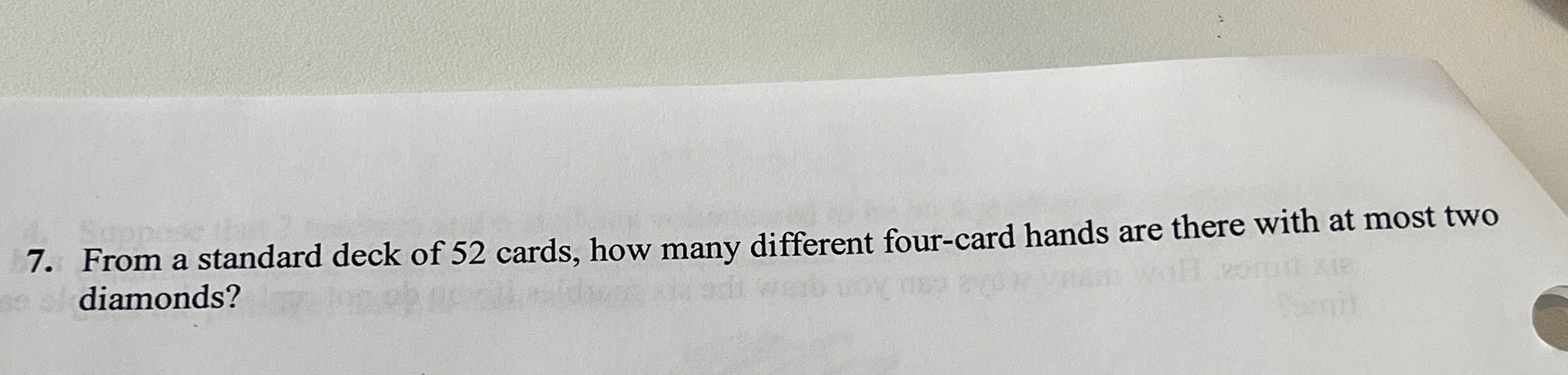 Solved From a standard deck of 52 ﻿cards, how many different | Chegg.com