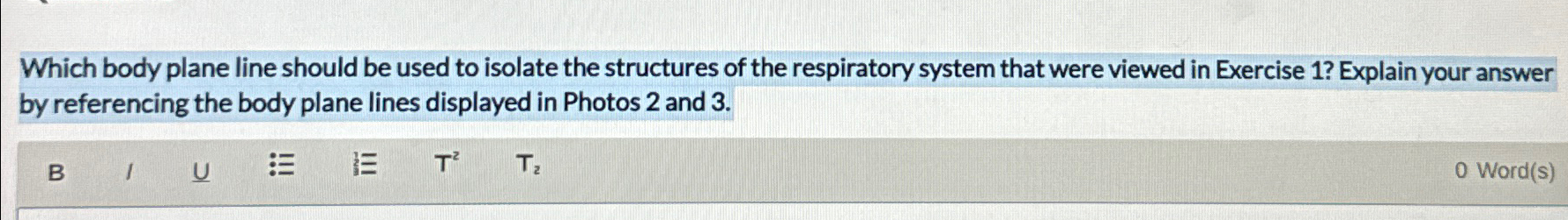 Solved Which body plane line should be used to isolate the | Chegg.com
