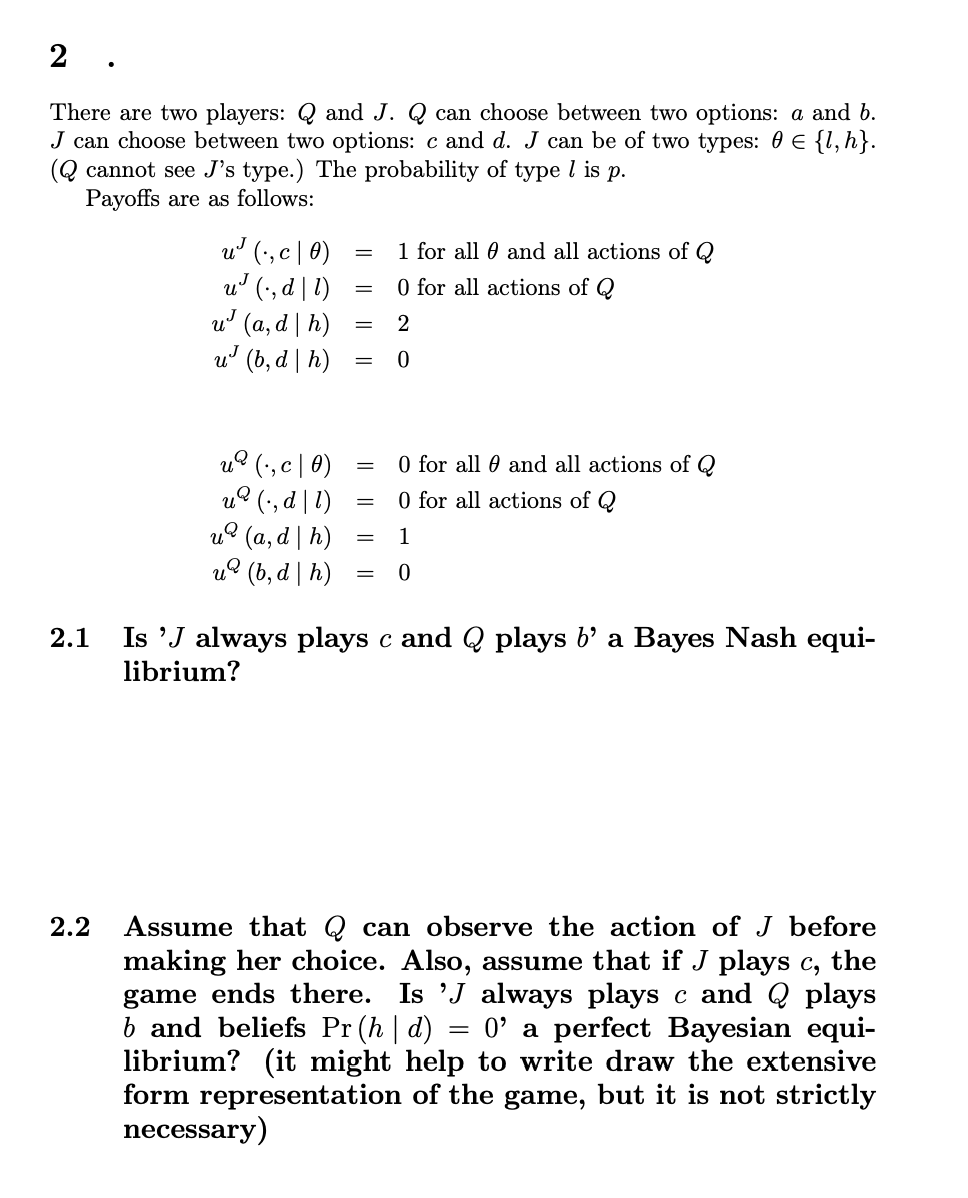 code class="asciimath">There are two players: Q and | Chegg.com