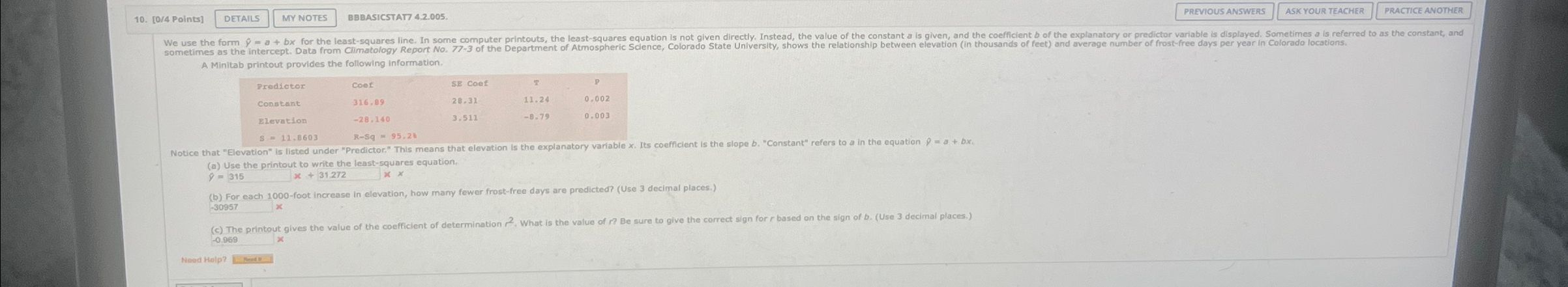Solved We use the form = ﻿a + ﻿bx for the least-squares | Chegg.com