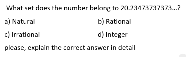 Solved What set does the number belong to | Chegg.com