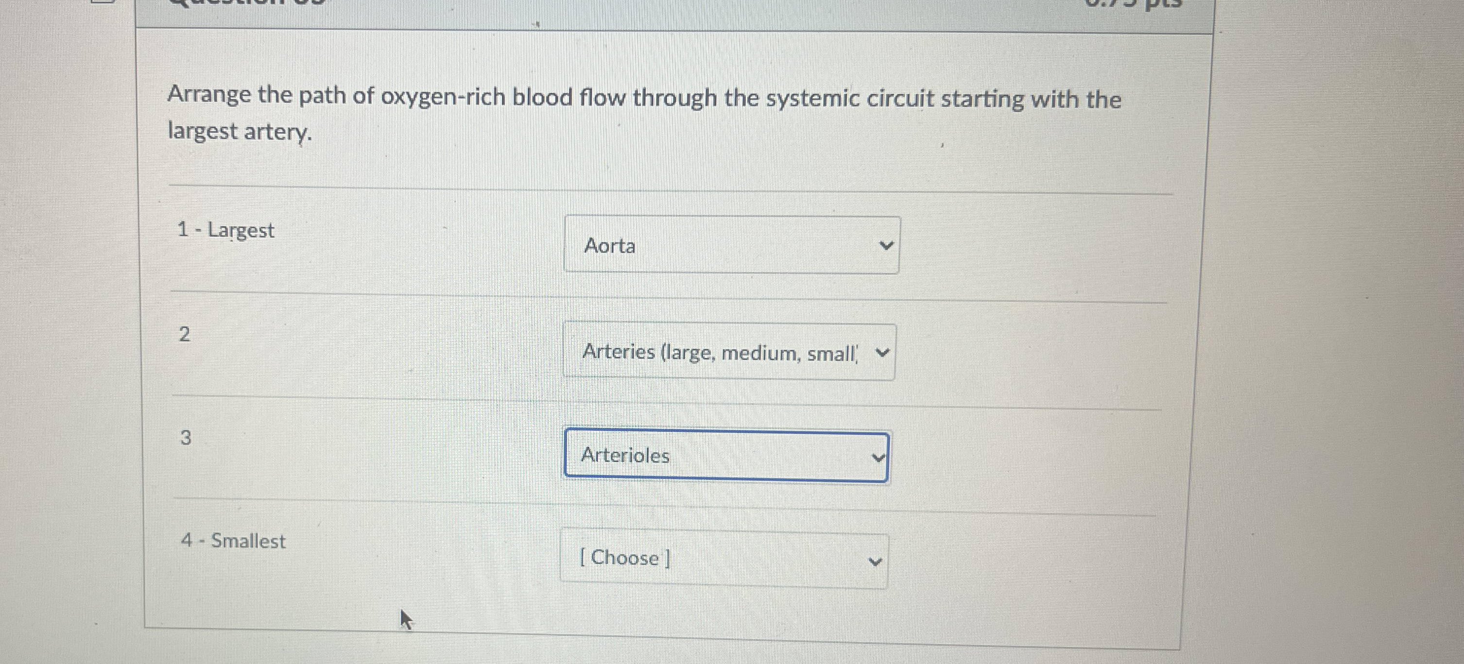 Arrange the path of oxygen-rich blood flow through | Chegg.com