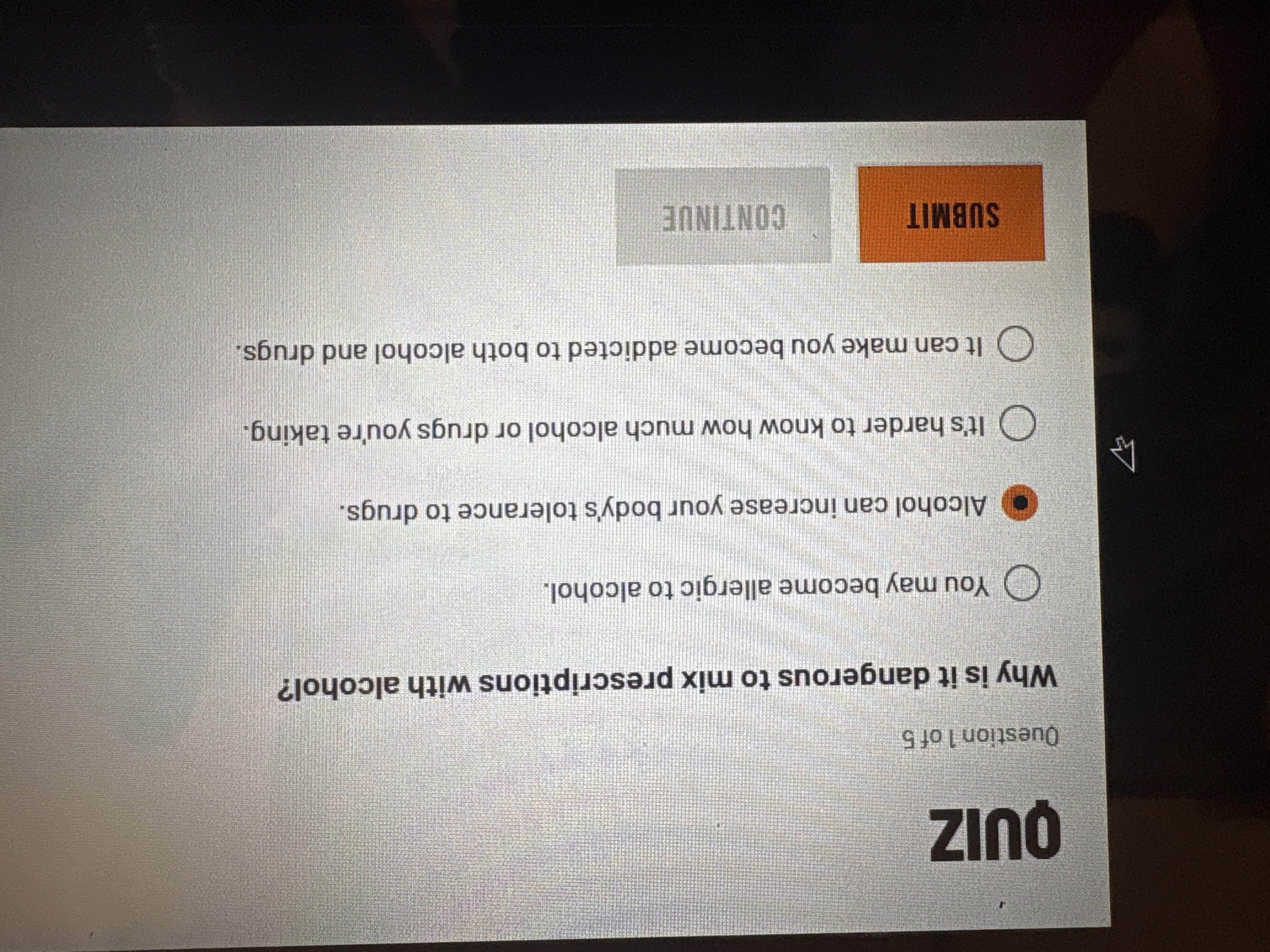 Solved OUIZ Question 1 ﻿of 5 ﻿Why is it dangerous to mix | Chegg.com