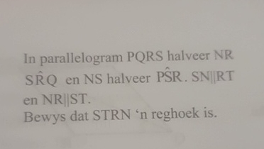 Solved In parallelogram PQRS ﻿halveer NRIn parallelogram | Chegg.com