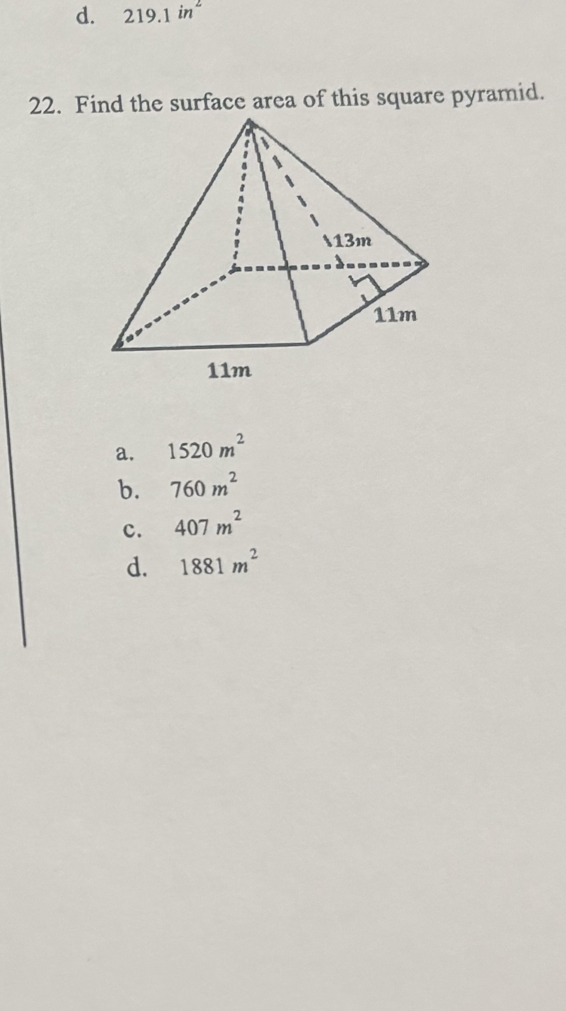 Solved 22. Find the surface area of this square | Chegg.com Solved 22. Find the surface area of this square | Chegg.com