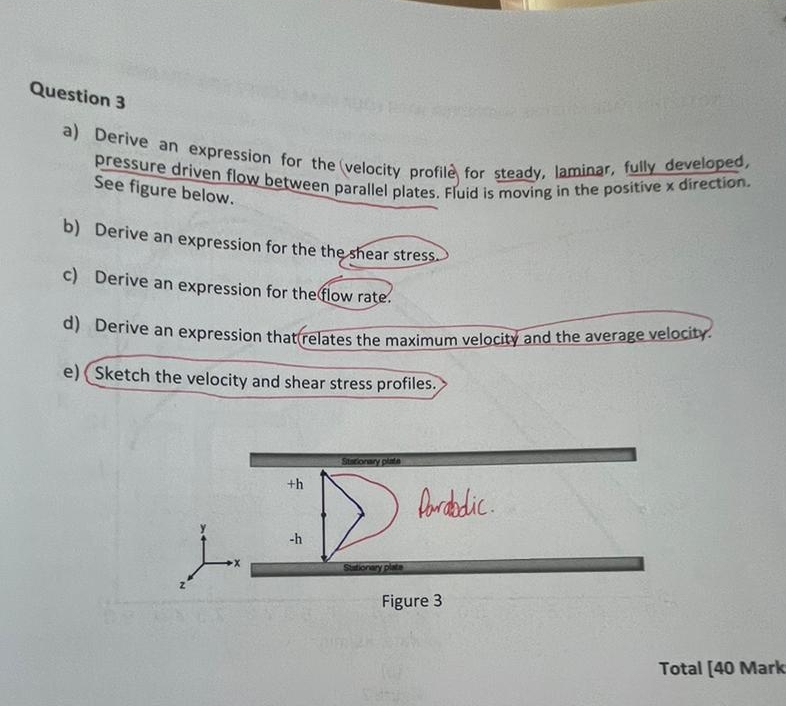 Solved Question 3a) ﻿Derive an expression for the (velocity | Chegg.com
