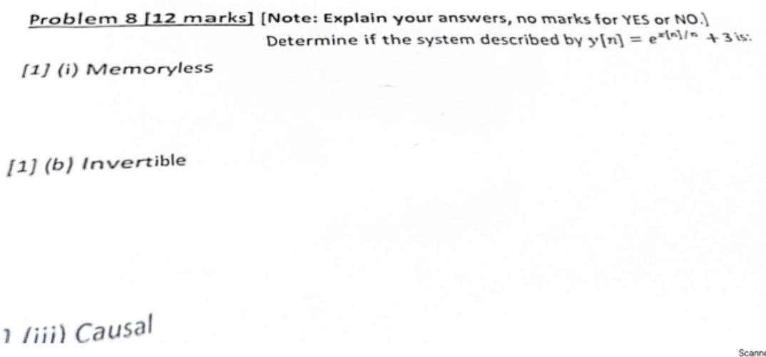 Solved Problem 8 [12 ﻿marks] [Note: Explain your answers, no | Chegg.com