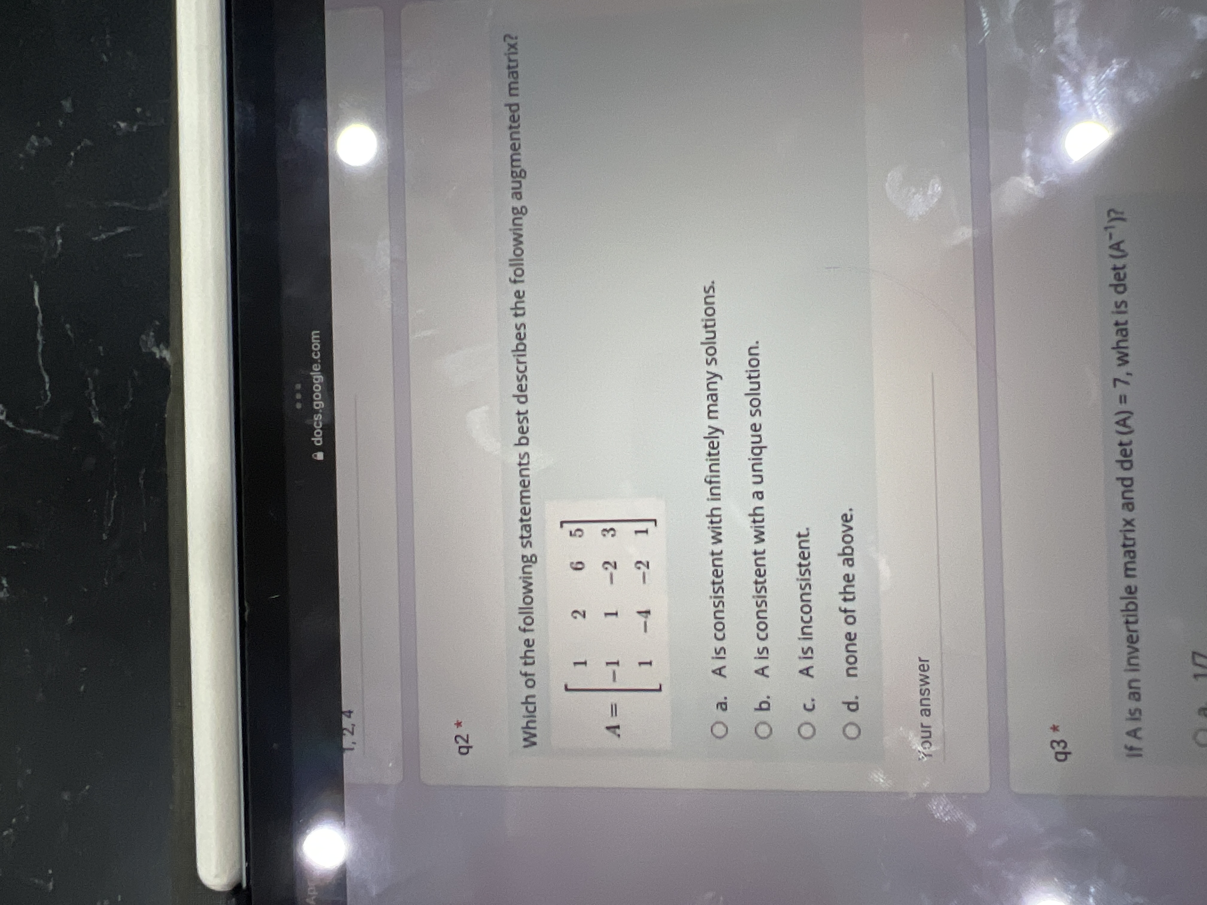 Solved code class="asciimath">q2 * ﻿ Which of the following | Chegg.com