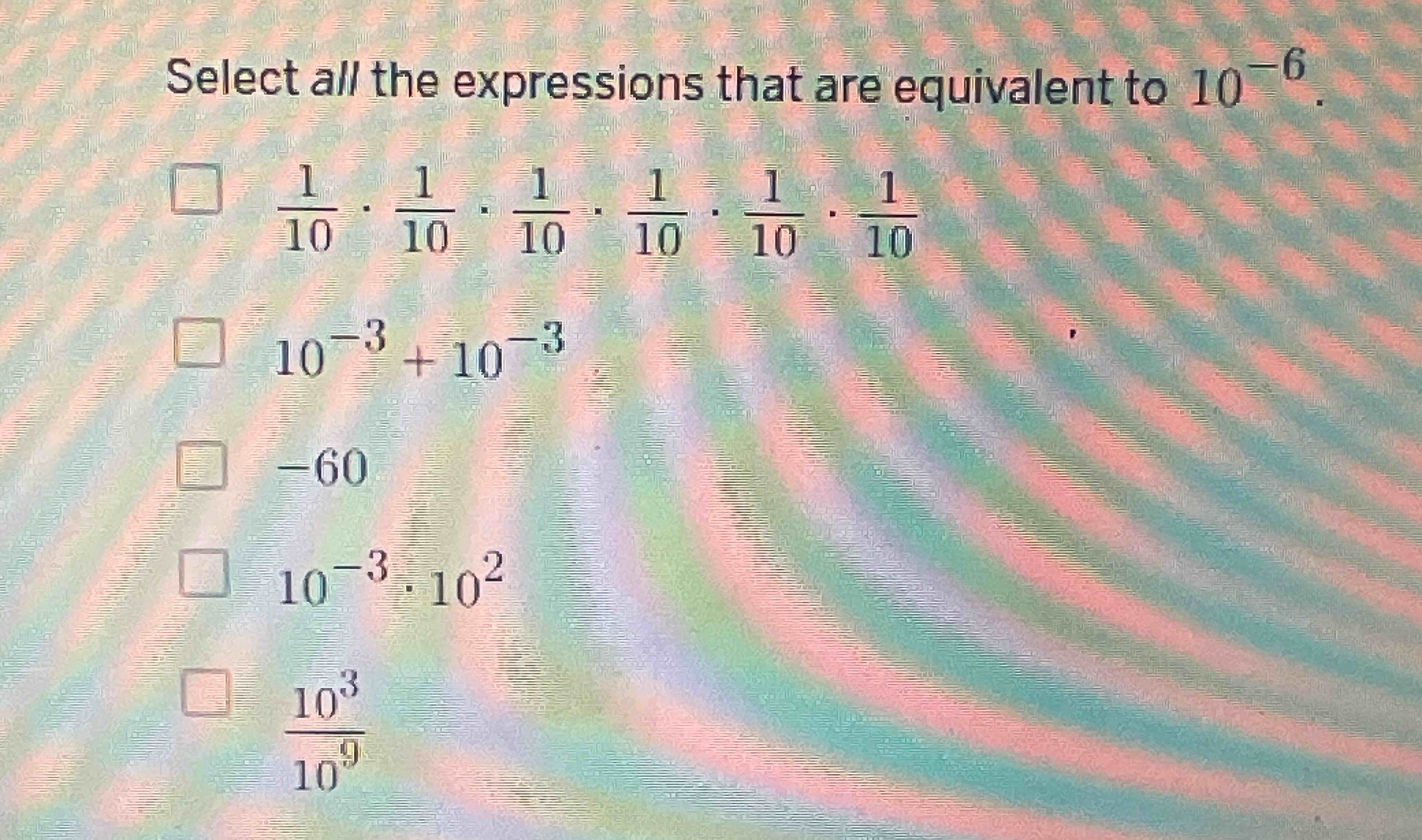 Solved code class="asciimath">Select all the expressions | Chegg.com