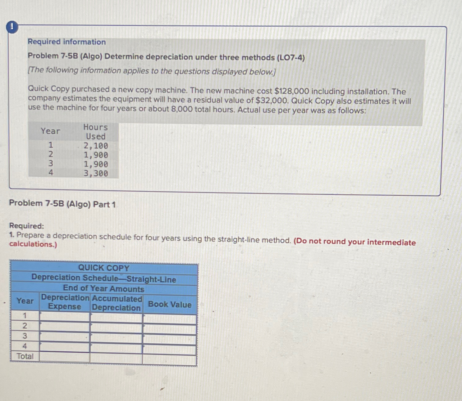 Solved 9Required informationProblem 7-5B (Algo) ﻿Determine | Chegg.com
