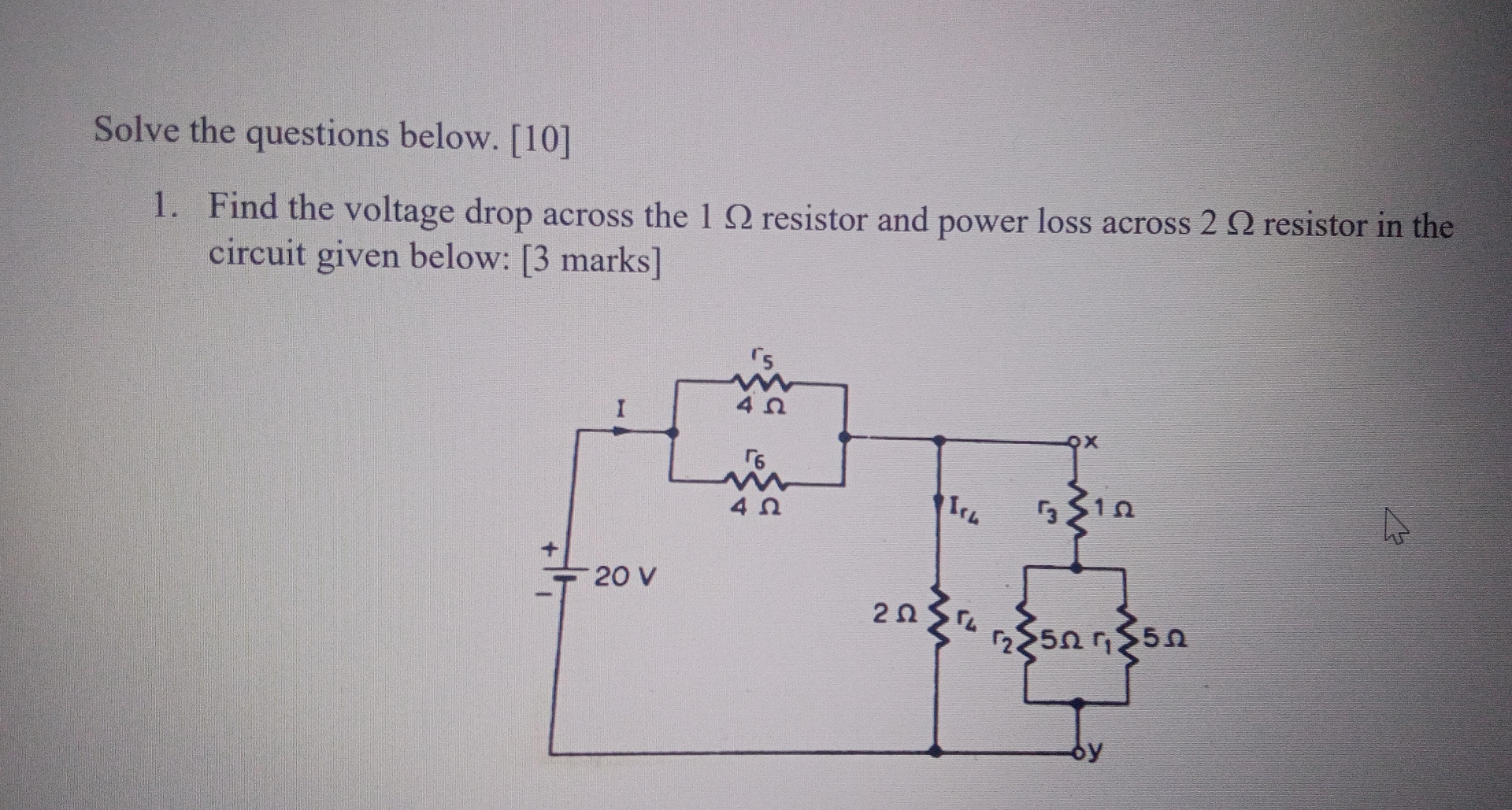 Solved Solve the questions below. [10]Find the voltage drop | Chegg.com