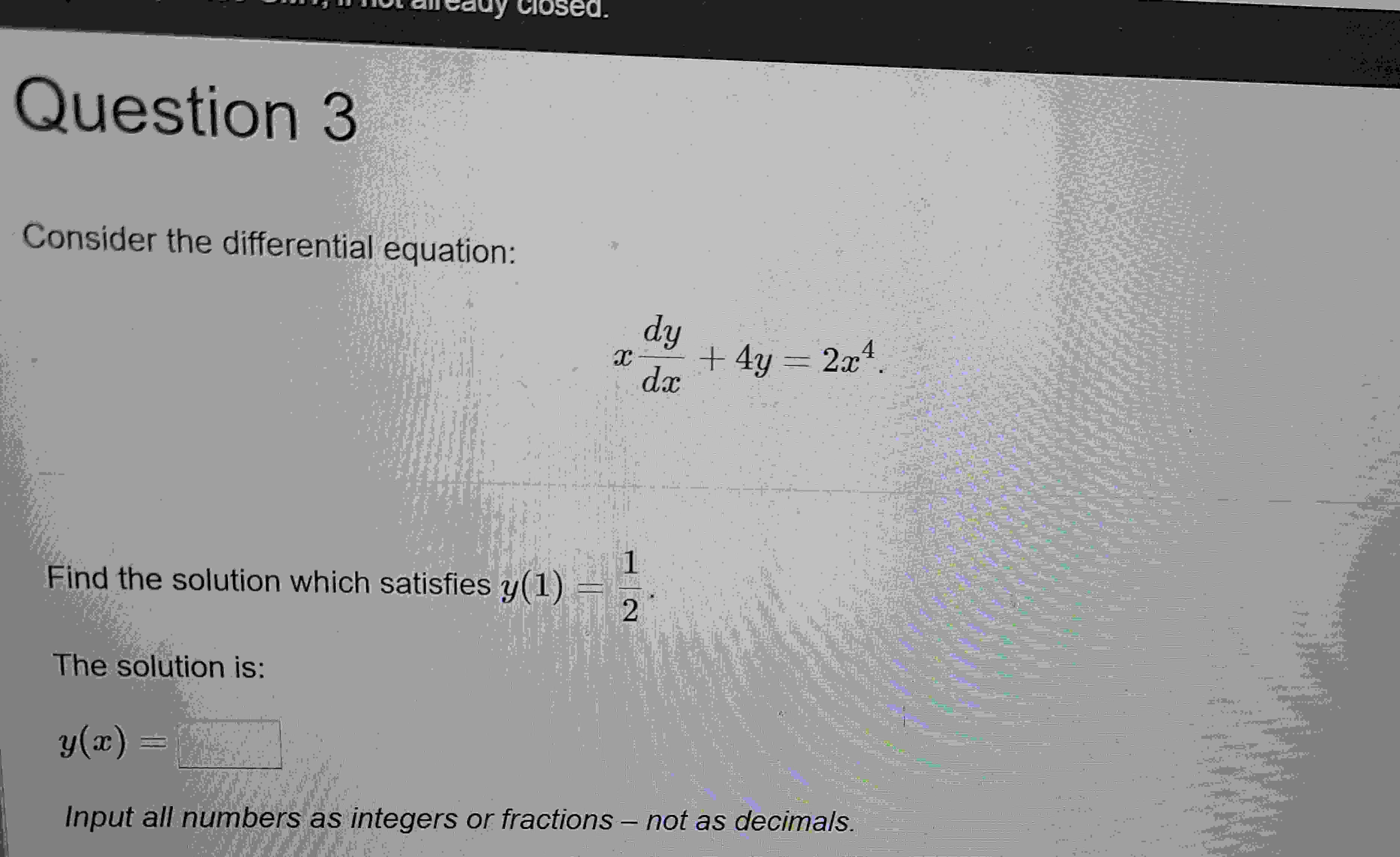 Solved Question 3Consider the differential | Chegg.com