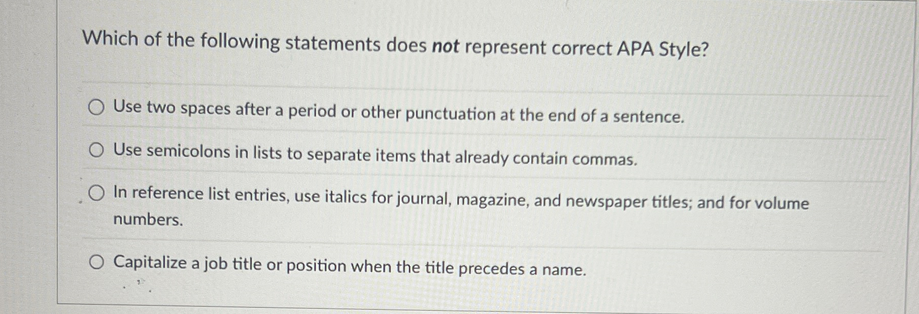 Solved Which of the following statements does not represent | Chegg.com