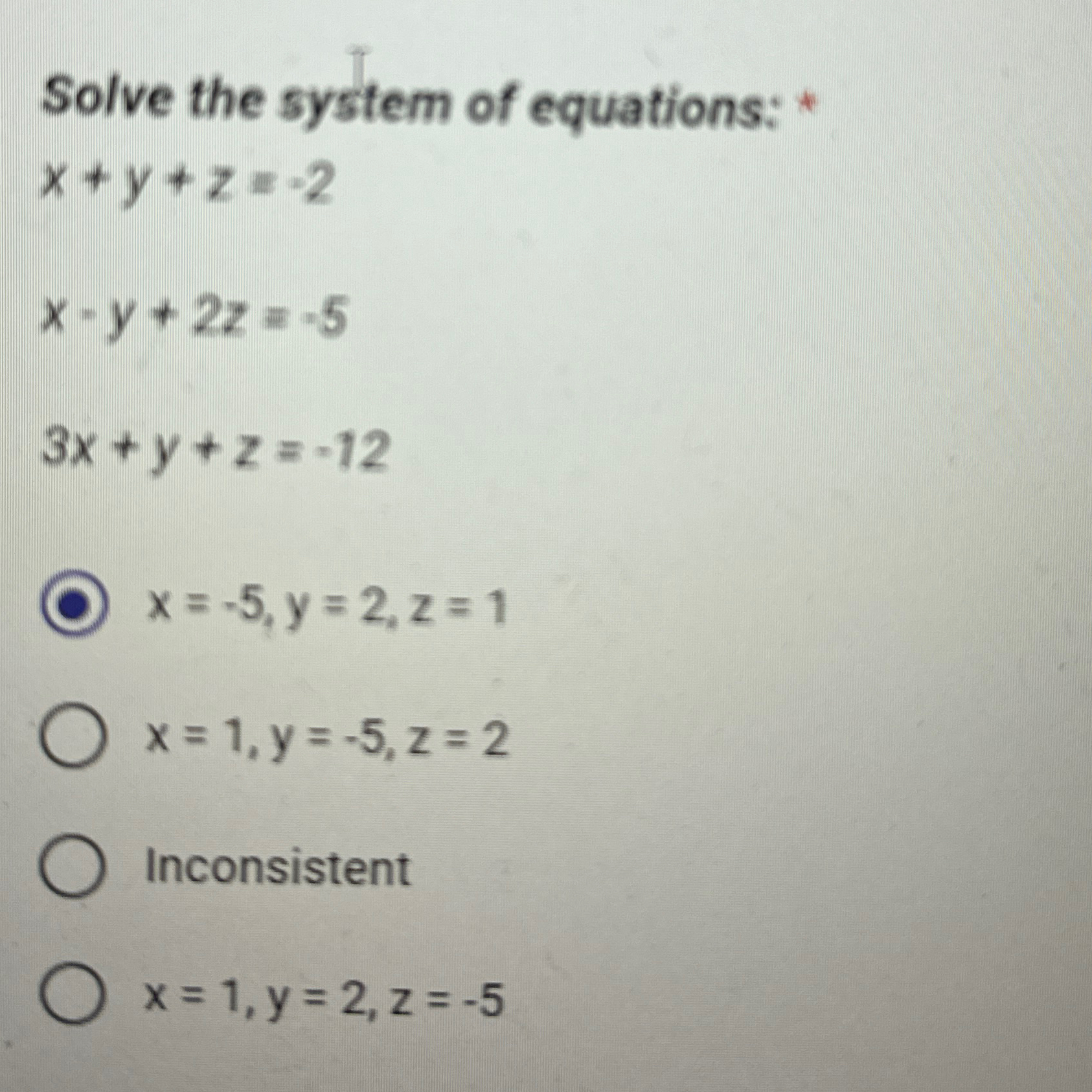 Solved Solve the system of equations: | Chegg.com