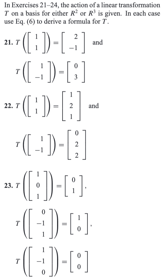 Solved In Exercises 21-24, ﻿the action of a linear | Chegg.com