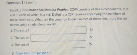 Solved Question 1 (1 ﻿point)Recall, a Constraint | Chegg.com