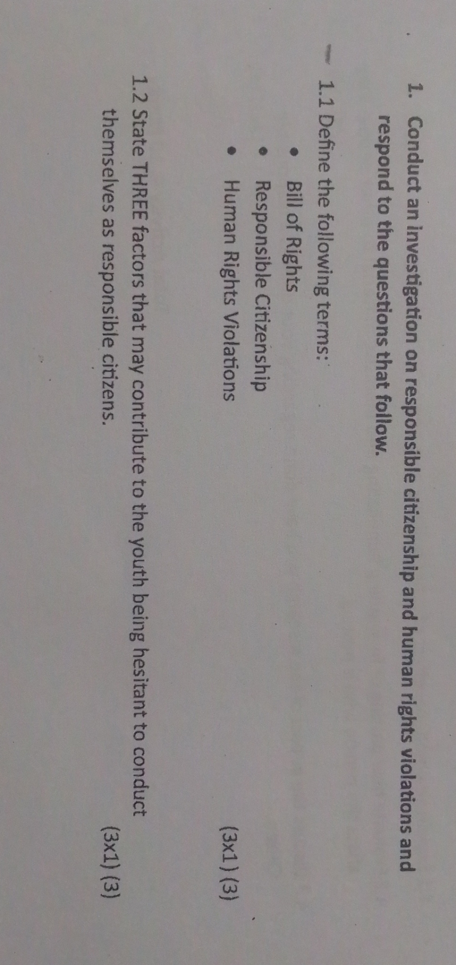 Solved Conduct an investigation on responsible citizenship | Chegg.com