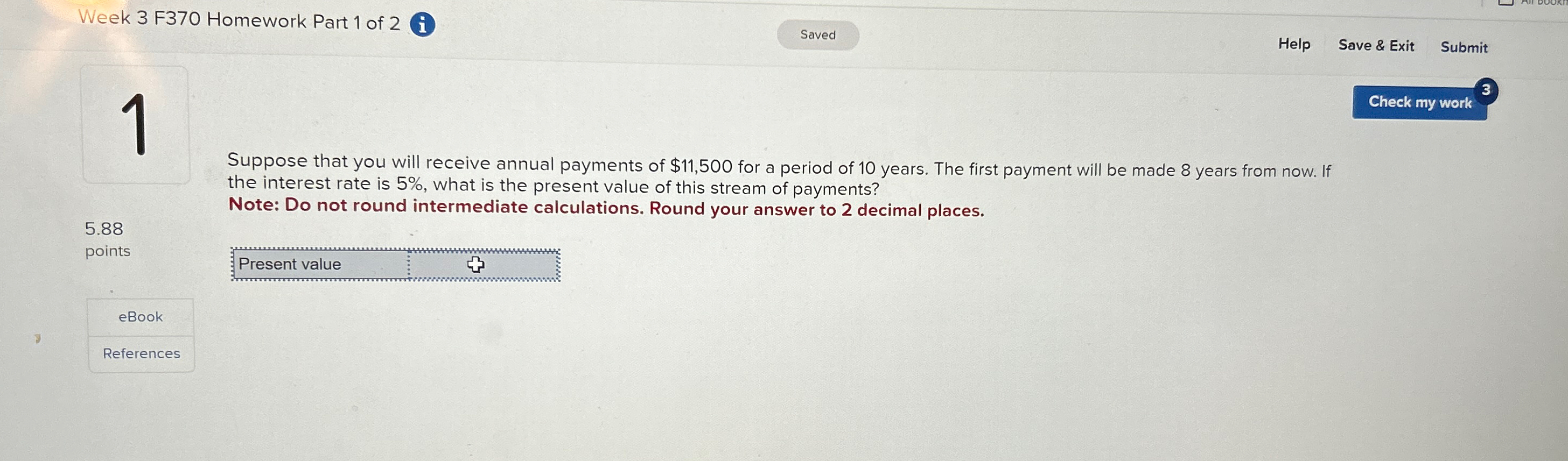 Solved Week 3 ﻿F370 ﻿Homework Part 1 ﻿of 2 | Chegg.com