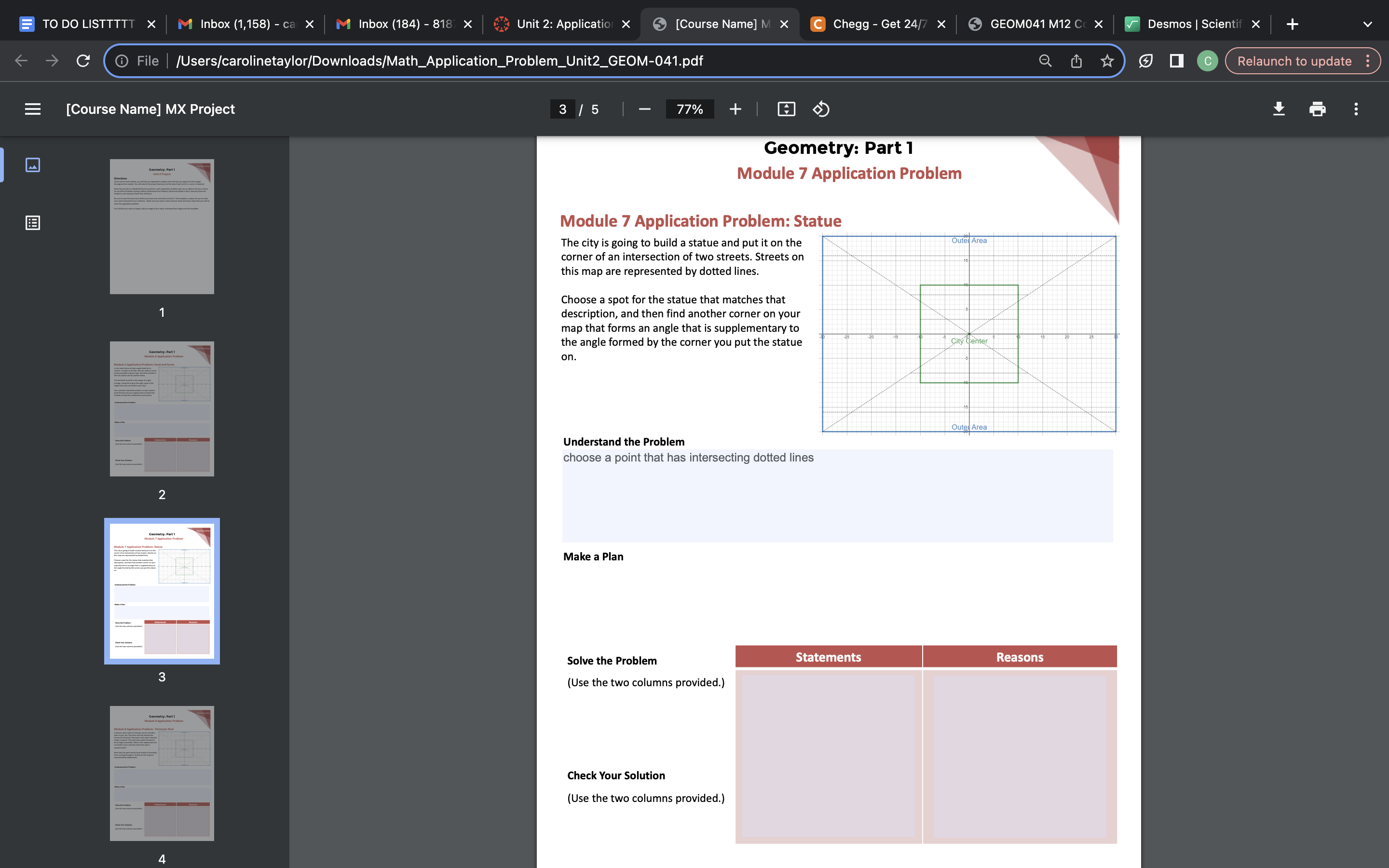 Solved Geometry: Part 1Module 7 ﻿Application ProblemModule 7 | Chegg.com