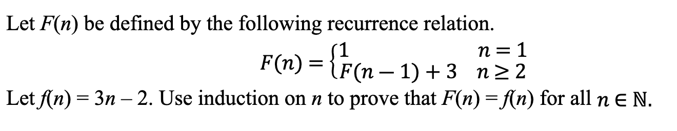 Solved Let F(n) be defined by the following recurrence | Chegg.com Solved Let F(n) be defined by the following recurrence | Chegg.com