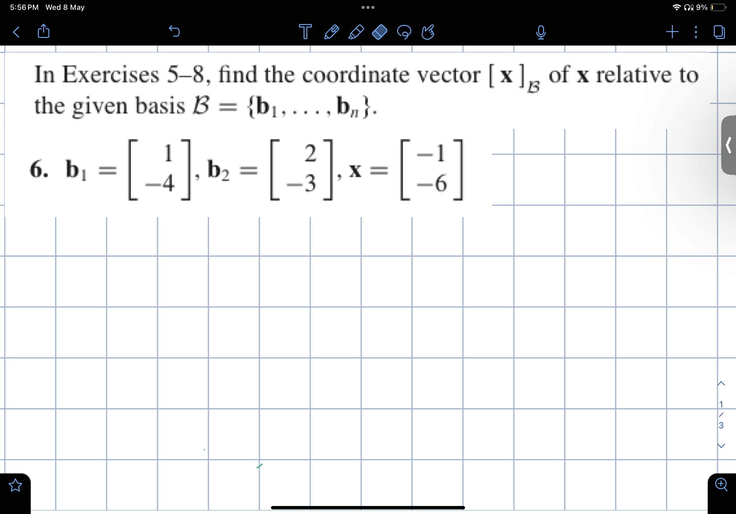 Solved In Exercises 5-8, ﻿find the coordinate vector [x]B | Chegg.com