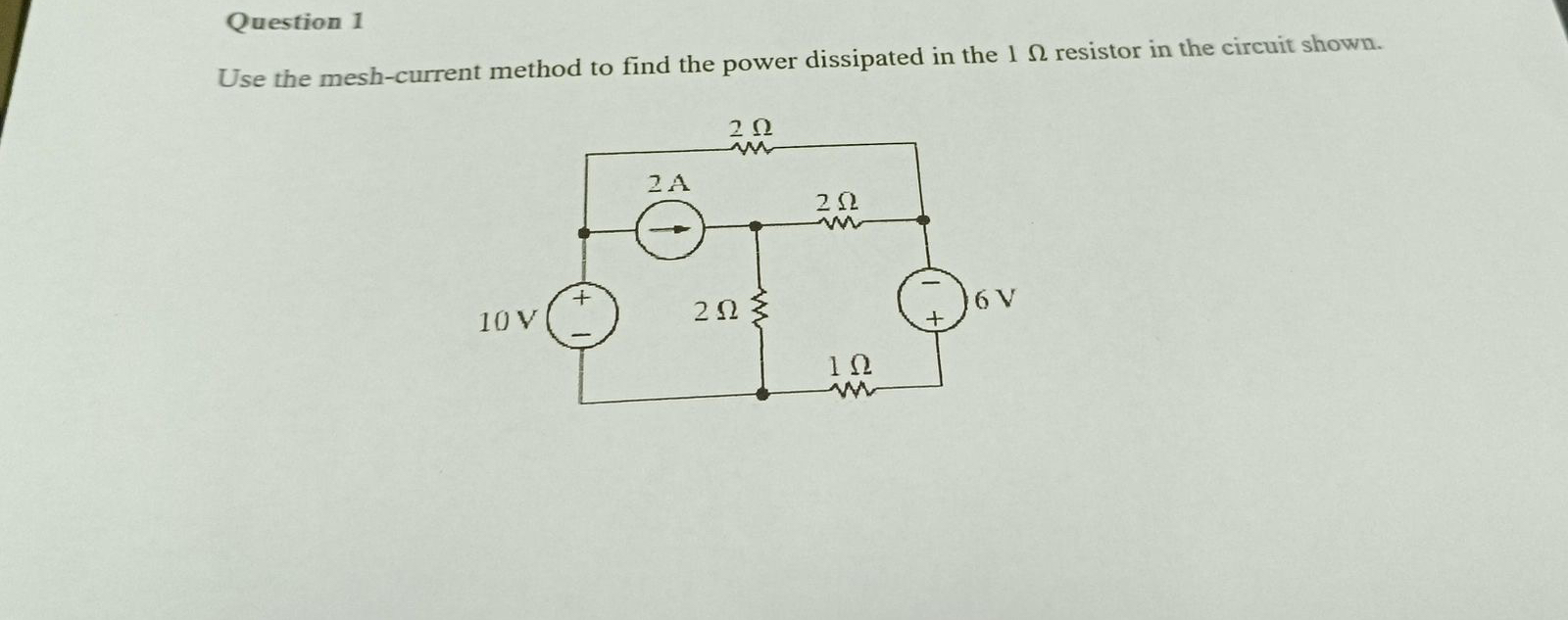 Solved Question 1Use the mesh-current method to find the | Chegg.com